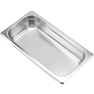 SINJEUN 6 Pack 1/3 Size Steam Pan, Commercial Stainless Steel Pan Steam Table Pan for Restaurant, Hotel, Catering, Silver