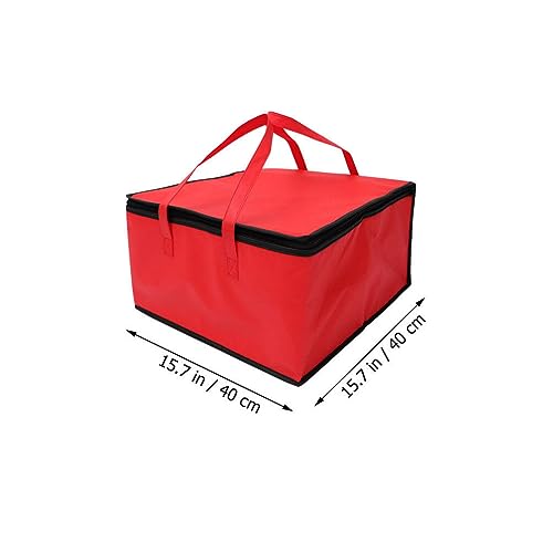 Luxshiny Towel Rack Insulated Reusable Grocery Bag Thermal Delivery Bag Insulated Pizza Shopping Tote Food Delivery Cooler Bags Hot and Cold Delivery Tote for Camping Catering Red Groceries