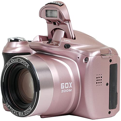 Polaroid IE6035-RG-STK-4 iE6035 18MP 60x Optical Zoom Digital Camera, Rose Gold Bundle with Lexar 32GB Memory Card, Deco Gear Camera Bag, Lens Blower, Lens Pen, 12inch Tripod & More