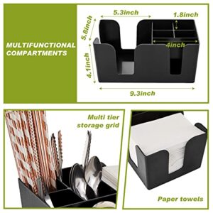 Tessco Garnish Tray with Lid Bar Caddy Ice Cooled Condiment Serving Container with Stainless Steel Ice Scoop 3 Metal Mini Serving Tongs 3 Fruit Fork 3 Spoons for Food Home Party Kitchen