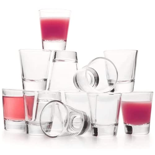 Gencywe 6 Pack Shot Glasses Set with Heavy Base, 1.6 oz Clear Shot Glasses Bulk, Small Whiskey Shot Glass for Vodka, Whiskey, Tequila, Espressos, Spirits & Liquors