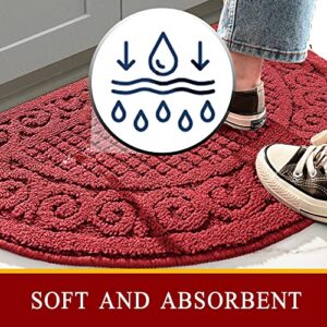 Kitchen Rugs for Floor 2 Piece 18”X30”, Non Skid Washable Kitchen Mats, Absorbent Standing Rug, Throw Rug,Half Circle Carpet for Sink,Laundry Room Area Kitchen Decor