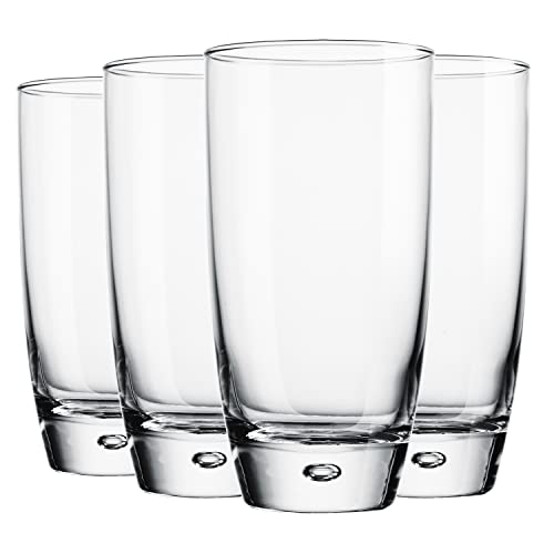 Glaver's Highball Glasses Set Of 4, 16 Oz. Drinking Glasses, Unique Water Glass Cups For Juice, Cocktails, Soda, Heavy Bottom Tumbler Glass