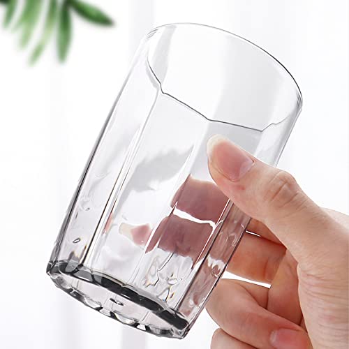 ZEAYEA Set of 6 Acrylic Drinking Cups, 14 oz Unbreakable Water Tumblers, Reusable Plastic Drinking Glasses, Stackable Beverage Tumbler for Water, Juice, Lemonade, Ice Coffee, BPA-free, Dishwasher Safe