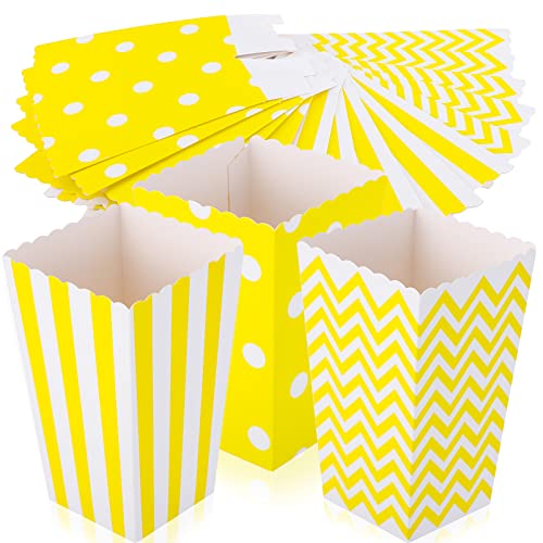 Tofficu Snack Container 48Pcs Popcorn Boxes Striped Theater Popcorn Bucket Paper Popcorn Containers Treat Box Disposable French Fries Boxes Wedding Birthday Party Favors Snack Container