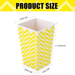 Tofficu Snack Container 48Pcs Popcorn Boxes Striped Theater Popcorn Bucket Paper Popcorn Containers Treat Box Disposable French Fries Boxes Wedding Birthday Party Favors Snack Container