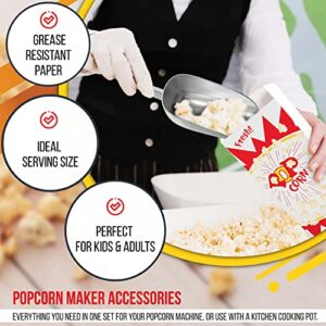 500 Popcorn Bags, Popcorn Machine Supplies Set, 1 oz Grease Resistant Paper, Popcorn Bags for Popcorn Machine, Grease Resistant, Carnival Themed, Made in The USA (500, 1 oz.)