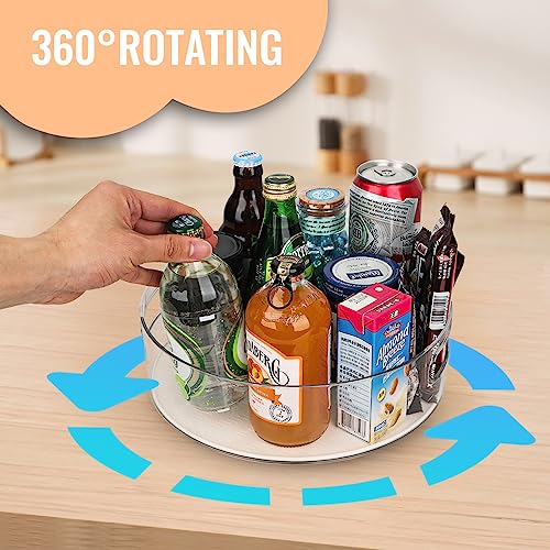 Lazy Susan Organizer,Turntable Plastic Spinner for Condiments & Kitchen Pantry Fridge,Spice Spinner,Bathroom Cabinets