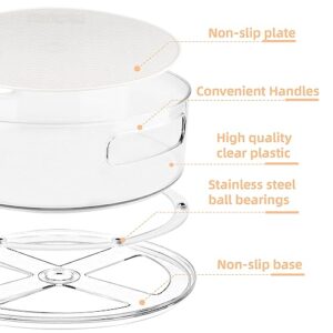 Lazy Susan Organizer,Turntable Plastic Spinner for Condiments & Kitchen Pantry Fridge,Spice Spinner,Bathroom Cabinets