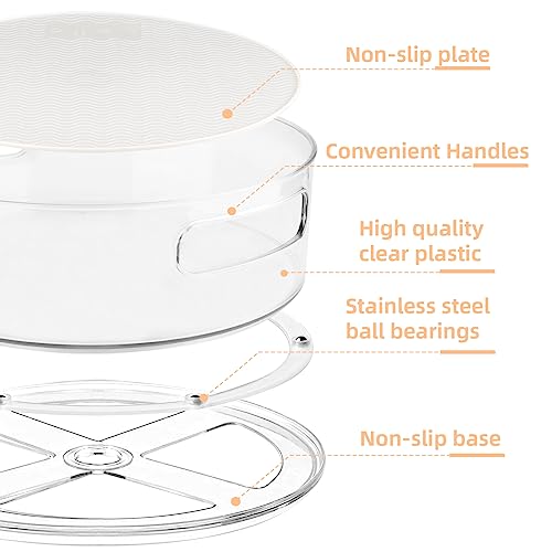 Lazy Susan Organizer,Turntable Plastic Spinner for Condiments & Kitchen Pantry Fridge,Spice Spinner,Bathroom Cabinets