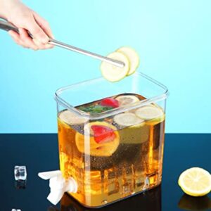 Elsjoy 2 Pack Plastic Drink Dispenser with Spigot, 1 Gallon (3.5 L) Beverage Dispenser Cold Drink Container for Iced Tea, Lemonade, Fridge, Bar, Party, Lock Lid