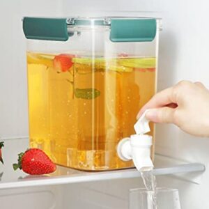 Elsjoy 2 Pack Plastic Drink Dispenser with Spigot, 1 Gallon (3.5 L) Beverage Dispenser Cold Drink Container for Iced Tea, Lemonade, Fridge, Bar, Party, Lock Lid