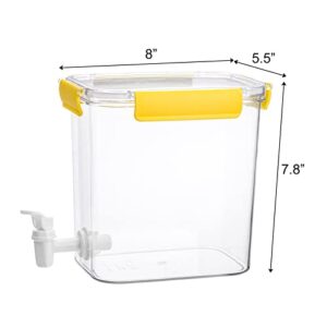 Elsjoy 2 Pack Plastic Drink Dispenser with Spigot, 1 Gallon (3.5 L) Beverage Dispenser Cold Drink Container for Iced Tea, Lemonade, Fridge, Bar, Party, Lock Lid