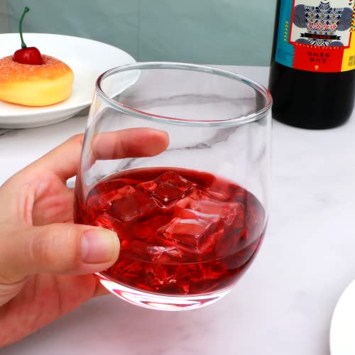 Cadamada Wine Glasses,12oz Stemless Wine Glass,for Red or White Wine,High-end Banquet, Party, Bar, Wedding, Gift (24 pcs)