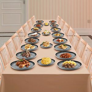 Dhnvcud 32-Piece Kitchen Plates and Bowls Sets,Lightweight Plastic Dishes Set for 8,Unbreakable Dinnerware Sets,Reusable Plates Set,Dishwasher and Microwave Safe, Dish Sets for Outdoor Camping,RV,Grey