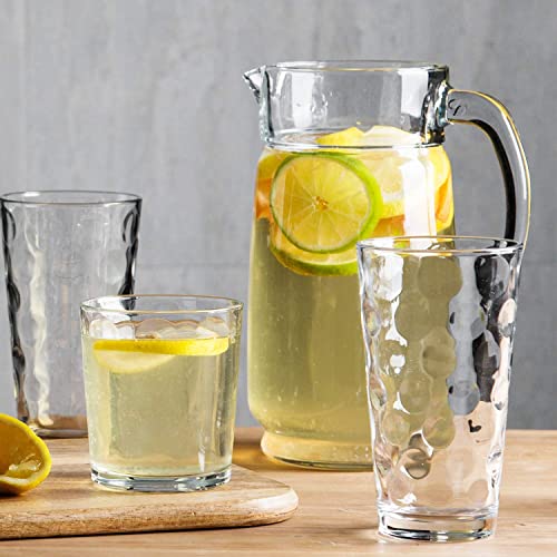 Glaver's Drinking Glasses Set of 4 Highball Glass Cups Bar Glasses for Cocktails, Juice, Water, Iced Tea, and Beverages. Circle Designed - Dishwasher Safe. (Large)