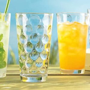 Glaver's Drinking Glasses Set of 4 Highball Glass Cups Bar Glasses for Cocktails, Juice, Water, Iced Tea, and Beverages. Circle Designed - Dishwasher Safe. (Large)