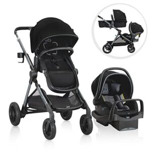 evenflo pivot xpand modular travel system with litemax infant car seat with anti-rebound bar (ayrshire black)