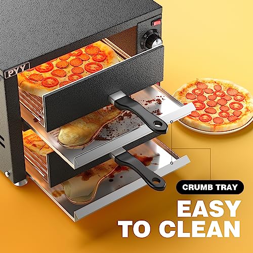 Countertop Pizza Oven Electric Indoor Pizza Oven Commercial PYY Stainless Steel 2-Layers Pizza Cooker with Timer for Home Restaurant