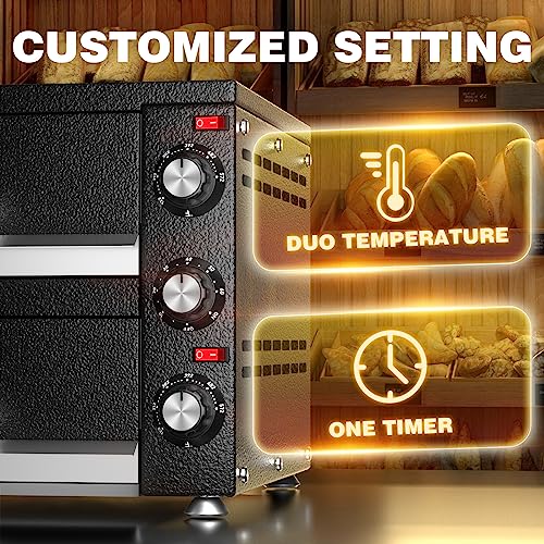 Countertop Pizza Oven Electric Indoor Pizza Oven Commercial PYY Stainless Steel 2-Layers Pizza Cooker with Timer for Home Restaurant