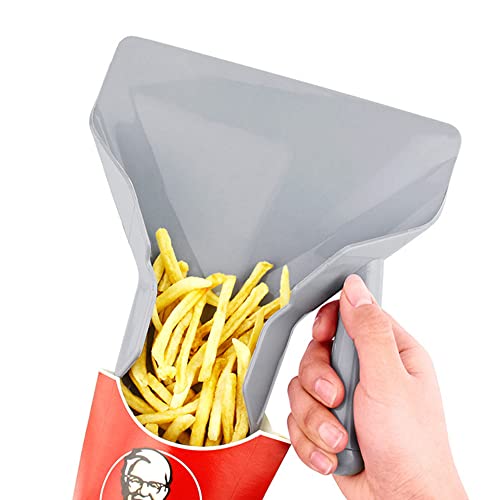 HGLuKGO French Fry Scoop Right Handle French Fry Bagger Polycarbonate Commercial Scoop Grey