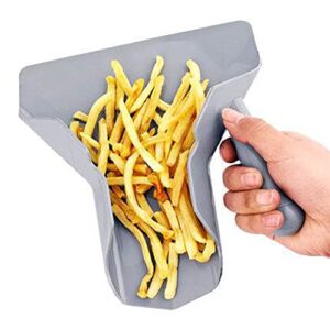 HGLuKGO French Fry Scoop Right Handle French Fry Bagger Polycarbonate Commercial Scoop Grey