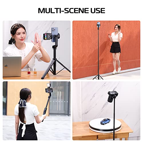 ULANZI SK-03 Selfie Stick Tripod, 64" Professional Stable Phone Tripod Stand for Smartphone/Camera/Gopro, 3 in 1 Extendable Phone Tripod with Detachable Remote for Travel Selfies Video Recording Vlog