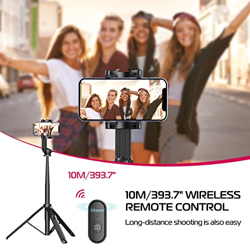 ULANZI SK-03 Selfie Stick Tripod, 64" Professional Stable Phone Tripod Stand for Smartphone/Camera/Gopro, 3 in 1 Extendable Phone Tripod with Detachable Remote for Travel Selfies Video Recording Vlog