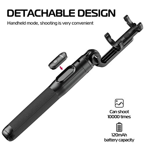 ULANZI SK-03 Selfie Stick Tripod, 64" Professional Stable Phone Tripod Stand for Smartphone/Camera/Gopro, 3 in 1 Extendable Phone Tripod with Detachable Remote for Travel Selfies Video Recording Vlog