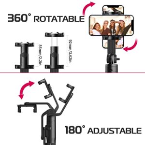 ULANZI SK-03 Selfie Stick Tripod, 64" Professional Stable Phone Tripod Stand for Smartphone/Camera/Gopro, 3 in 1 Extendable Phone Tripod with Detachable Remote for Travel Selfies Video Recording Vlog