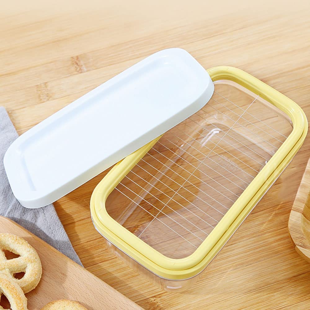 UNIVIVO Butter Slicer Cutter, Stick Butter Container Dish with Lid for Fridge, Easy Cutting Two 4oz Sticks Butter