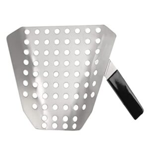 pwshymi popcorn scoop, ergonomic single handle stainless steel fries scooper snacks desserts scooper with holes for movie theater shop popcorn machine supplies