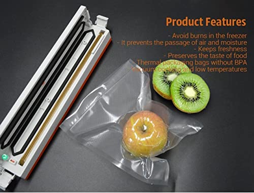 KUHINJA Vacuum Sealer Rolls, 4 Rolls (6"+8"+10"+11")*16.5' Commercial Grade Bag Rolls, Food Vac Bags for Storage, Meal Prep or Sous Vide, BPA Free