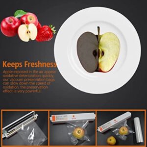 KUHINJA Vacuum Sealer Rolls, 4 Rolls (6"+8"+10"+11")*16.5' Commercial Grade Bag Rolls, Food Vac Bags for Storage, Meal Prep or Sous Vide, BPA Free