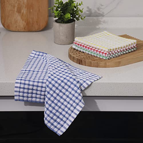 clwellge Kitchen Dish Cloths 12pcs, Bulk Cotton Absorbent Dish Wash Cloths, Perfect for Household and Commercial Uses