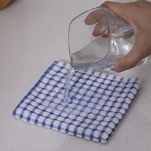 clwellge Kitchen Dish Cloths 12pcs, Bulk Cotton Absorbent Dish Wash Cloths, Perfect for Household and Commercial Uses