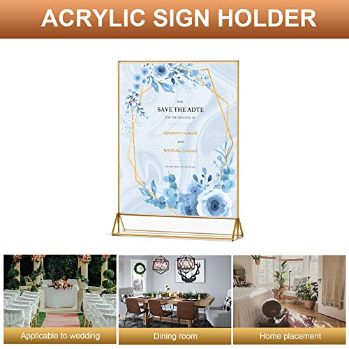 VORIOB 4Pack 8.5x11 Gold Picture Frame Acrylic Sign Holder,Wedding Signs Table Numbers Menu Holders