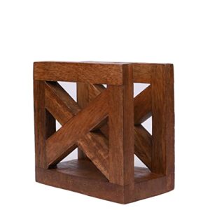 edhas wooden paper napkin holder, napkin storage dispenser for tables kitchen office accessories for restaurants, dining home décor (5" x 3" x 5")