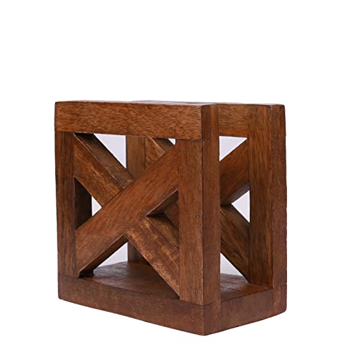 EDHAS Wooden Paper Napkin Holder, Napkin Storage Dispenser For Tables Kitchen Office Accessories for Restaurants, Dining Home Décor (5" x 3" x 5")