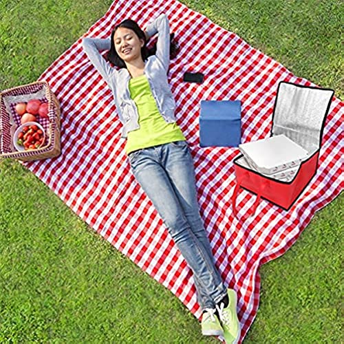 Rosarivae Thermal Insulated Food Delivery Bag Large Picnic Cooler Bag Pizza Warmer Bag Reusable Grocery Bags with Zipper and Handles for Restaurants Food Delivery Travel Shopping Catering Transport (Red)