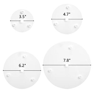 ZEAYEA 24 Pieces Cake Dowel Rods with 8 Pieces Cake Separator Plates for 4, 6, 8, 10 Inch Tiered Cakes, Plastic Cake Sticks Support Rods with Cake Board for 4 Tiered Cake Construction and Stacking