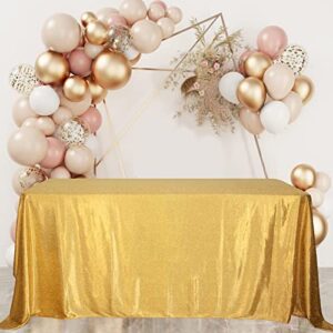 spotjoy sequin rectangle tablecloth 60 x 84 inch, sparkle glitter table cloth for parties, decorative shiny tablecloths for wedding birthday banquet, gold