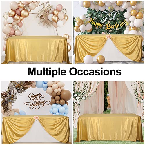 Spotjoy Sequin Rectangle Tablecloth 60 x 84 Inch, Sparkle Glitter Table Cloth for Parties, Decorative Shiny Tablecloths for Wedding Birthday Banquet, Gold