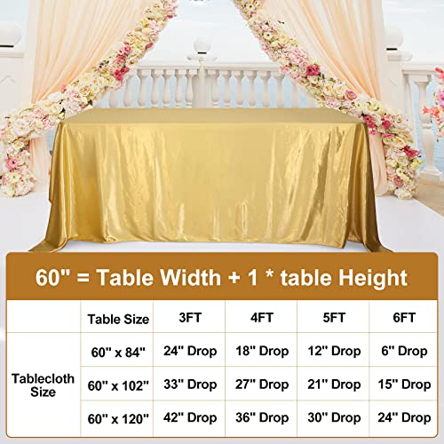 Spotjoy Sequin Rectangle Tablecloth 60 x 84 Inch, Sparkle Glitter Table Cloth for Parties, Decorative Shiny Tablecloths for Wedding Birthday Banquet, Gold