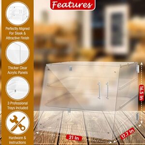 Commercial Countertop Bakery Pastry Display Case - Heavy Duty, Sturdy Stable Clear Acrylic, Thick Panels, Upgraded Finish, Stainless Steel Handles, Hardware for Easy Assembly, Food Tongs Dough Scraper