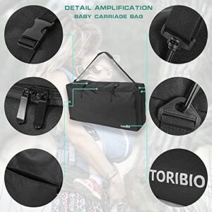 TORIBIO Stroller Travel Bag for Standard and Double Strollers, Dual Strollers Buggy Bag for Airplane with Detachable Padded Shoulder Straps, Portable and Protective