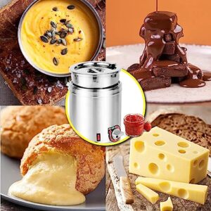 HORESTKIT Compact Stainless Steel Cheese Warmer, Hot Fudge Warmer 4.2Qt Hot Fudge Dispenser, No Pump, Commercial 200W Sauce Dispenser, Ideal for Cheese, Caramel, and More