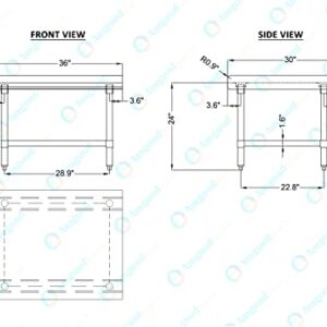 AmGood 30" x 36" Stainless Steel Equipment Stand | Height: 24" | Commercial Heavy Duty Grill Table