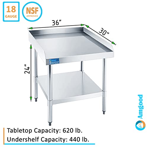 AmGood 30" x 36" Stainless Steel Equipment Stand | Height: 24" | Commercial Heavy Duty Grill Table