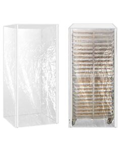 qwork bun pan rack cover with zippers, clear plastic sheet pan rack cover, 28" l x 23" w x 61" h, 20-tier